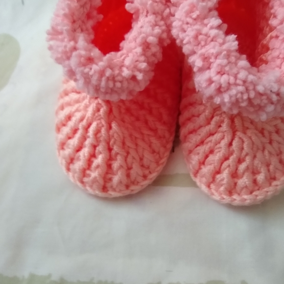 crochet | Shoes | 6 Months Pink Baby Booties Handmade Crochet | Poshmark